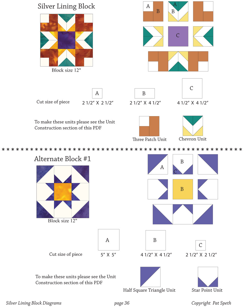 Silver Lining Quilt Two Block Design Guide PDF Download – Pat Speth Quilts